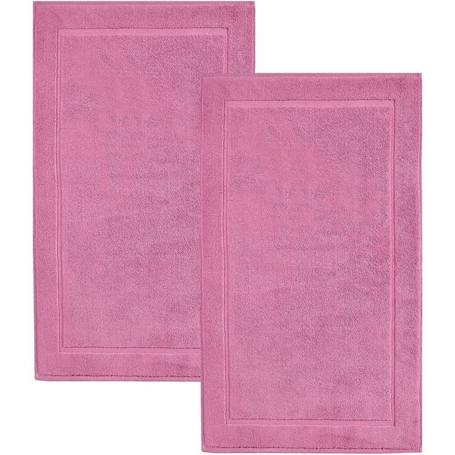 Hawmam Linen Pink Bath Mats, 21 x 34 inches, Pack of 2 - 100% Ring Spun ...