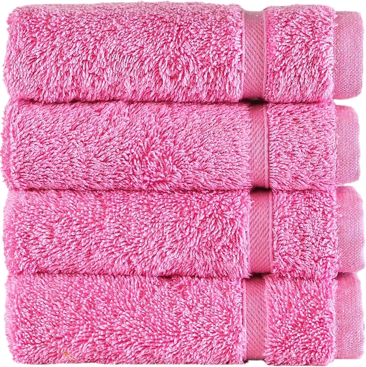 Hawmam Linen Pink Wash Cloths, 4-Pack Luxury Turkish Cotton Face and ...