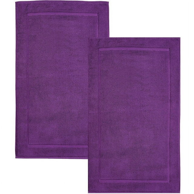 Hawmam Linen Purple Bath Mats, 21 x 34 inches, Pack of 2 - 100% Ring ...