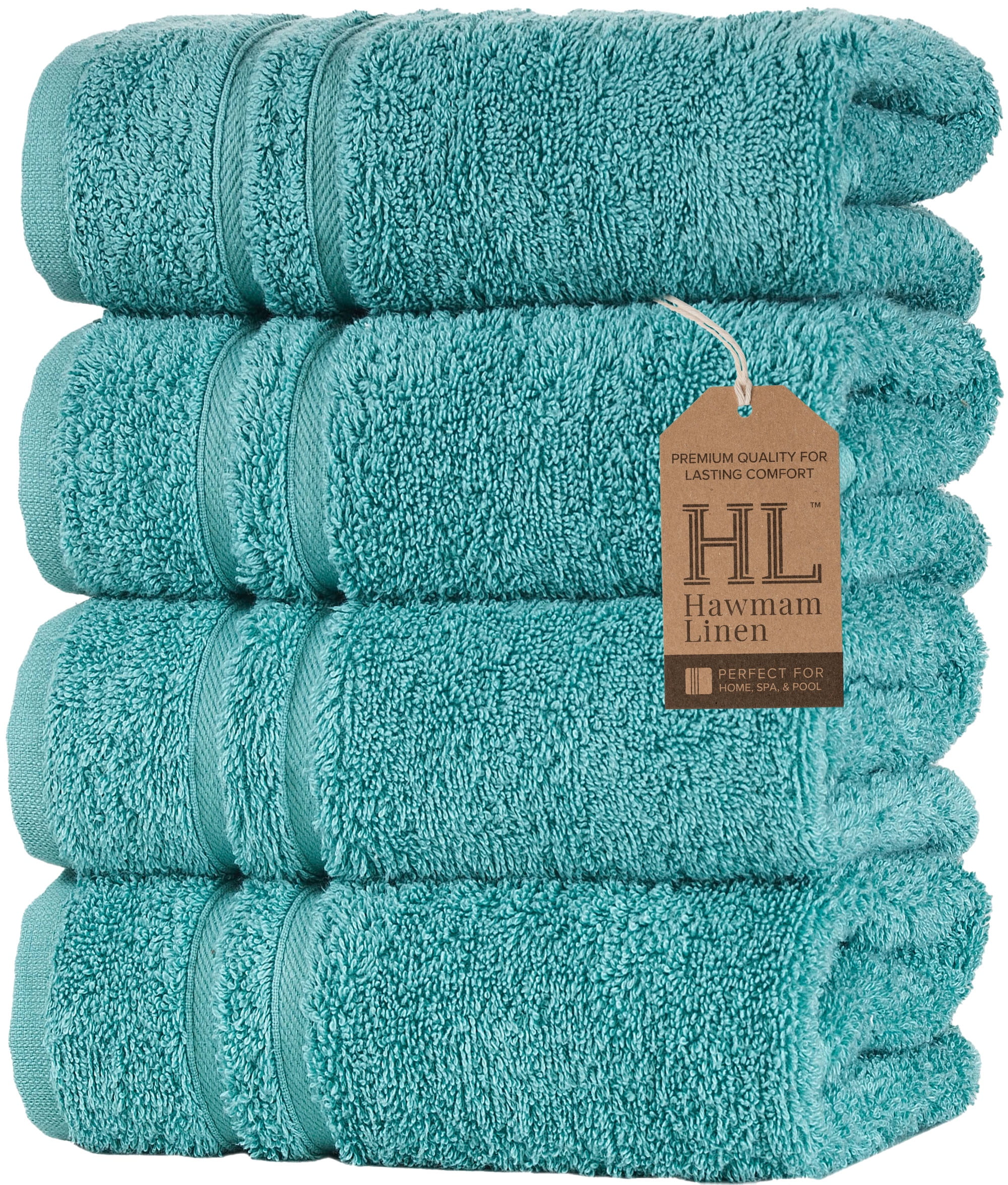 Hawmam Linen Thick Bathroom Hand Towels Set, Soft, Hotel-grade, Quick ...