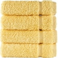 Hawmam Linen Yellow Face Washcloths, Set of 4, 13' x 13', Premium ...