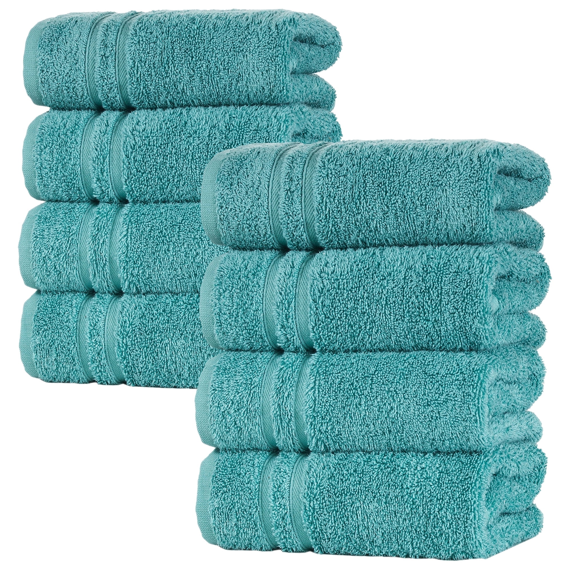 Hawmam Linen Water Green Hand Towels Set of 8 – Luxury Cotton Hand ...