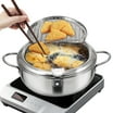 LASIEYO Tempura Deep Fry Pot, 7.9'' Small Stainless Steel Frying Pot ...