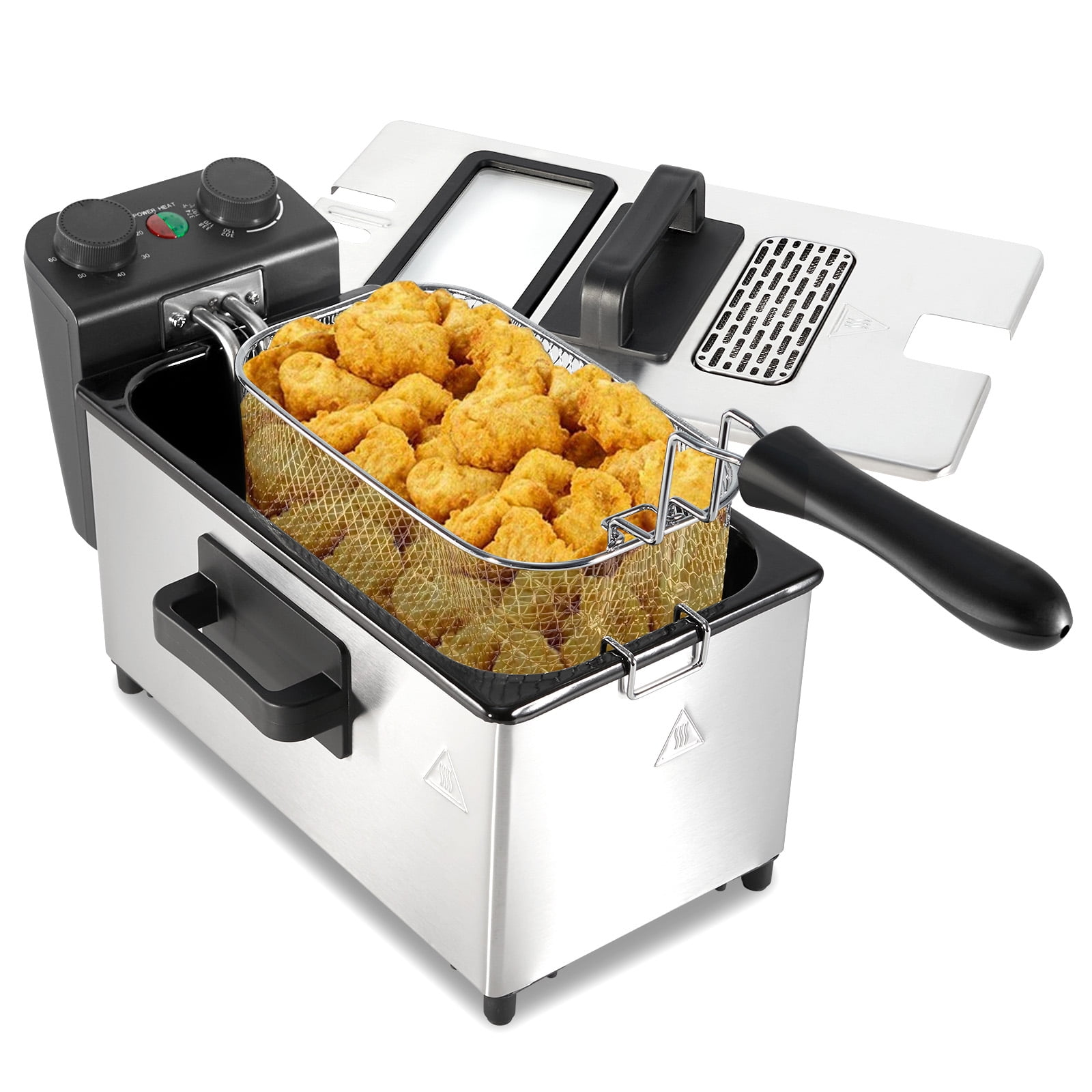 Hawsaiy 3L 1700W Electric Deep Fryer with Basket, Timer & Temperature ...