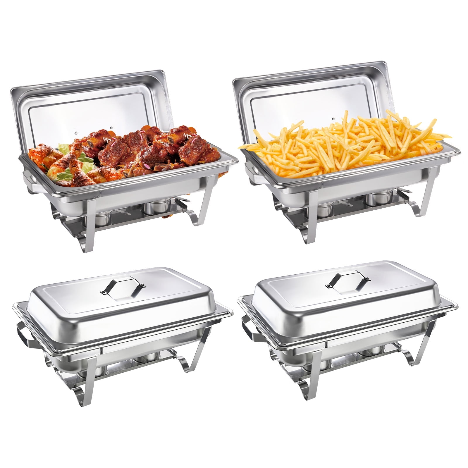 Hawsaiy 4-Pack 9QT Full Size Rectangular Stainless Steel Chafing Dishes ...