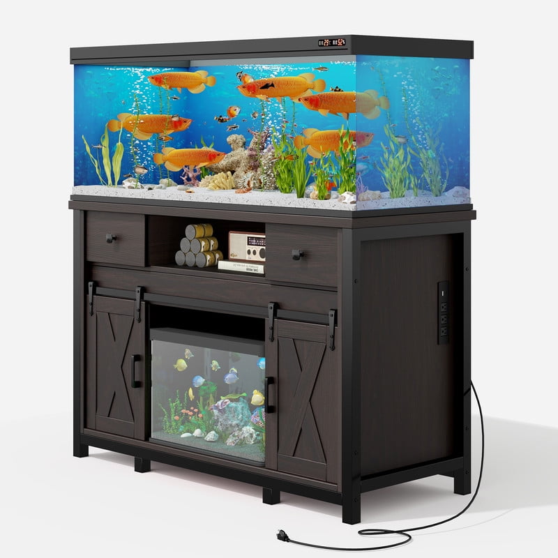 Hawsaiy 47" Fish Tank Stand with Power Outlet, Fits Up to 100 Gallon ...