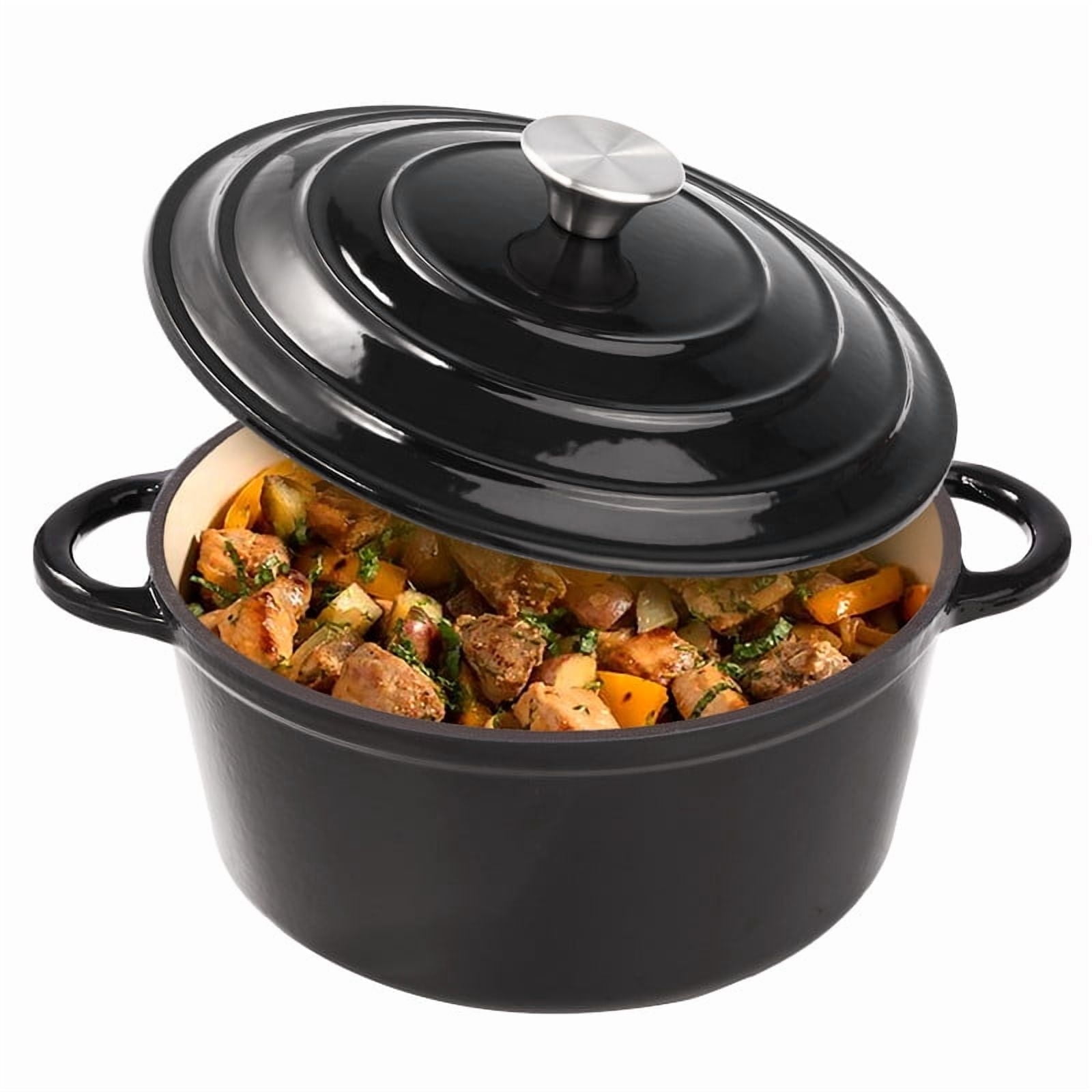 Hawsaiy 6 QT Enameled Cast Iron Dutch Oven with Lid, Dual Handles ...