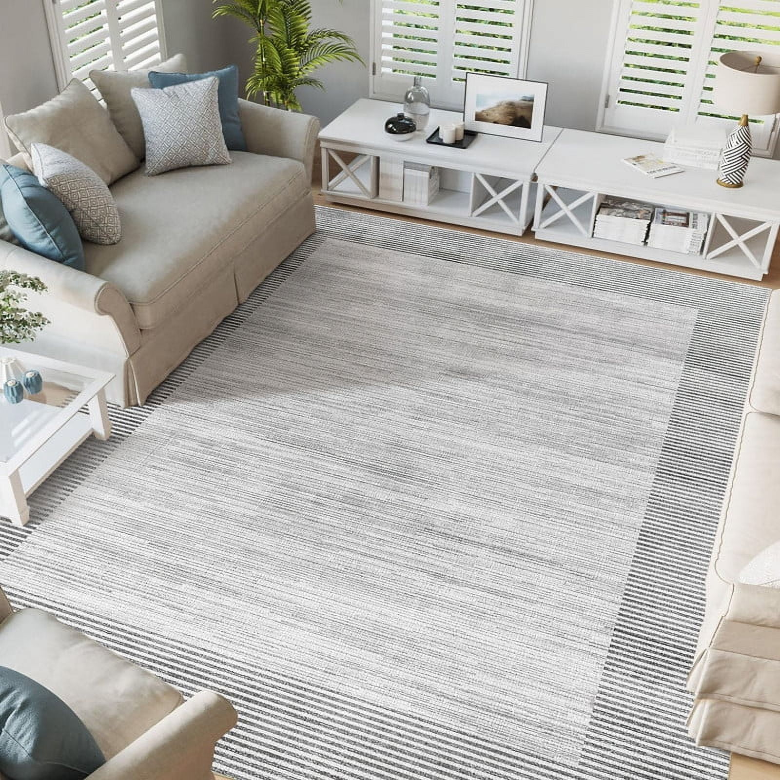 Hawsaiy Modern 8'x10' Area Rug Abstract Pattern Machine Washable Rugs ...