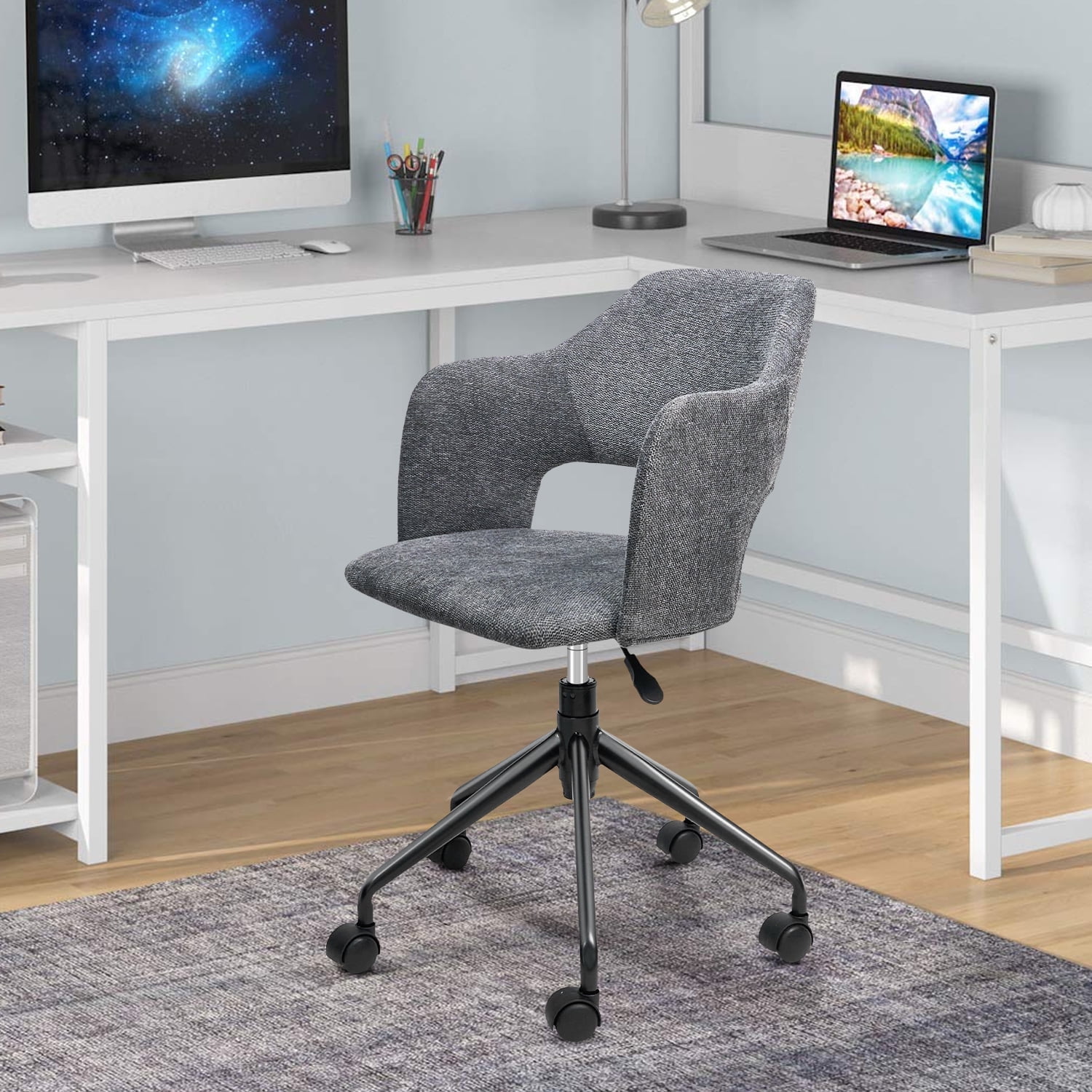 Hawsaiy Modern Office Chair with Smooth Rolling Casters for Home Office ...