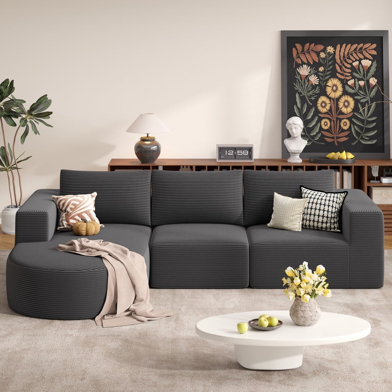 Hawsaiy Modular Sectional Sofa with L-Shape Chaise,Cloud Sectional Modern Sleeper Couch with ...