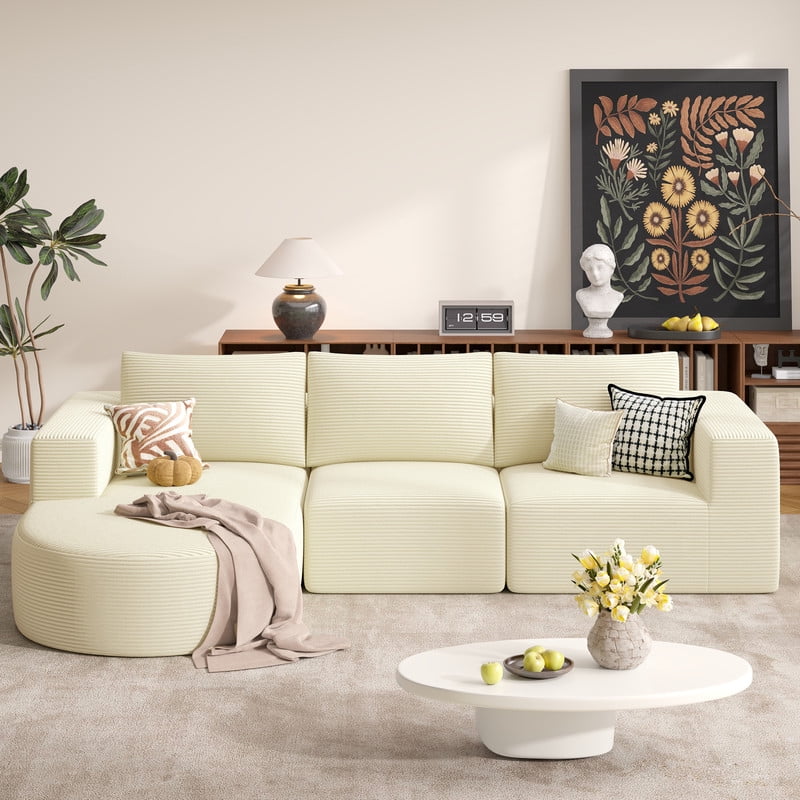 Hawsaiy Modular Sectional Sofa with L-Shape Chaise,Cloud Sectional Modern Sleeper Couch with ...