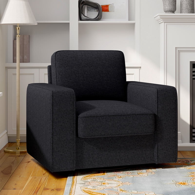 Hawsaiy Swivel Accent Chair, Mid-Century Modern Linen Armchair with ...
