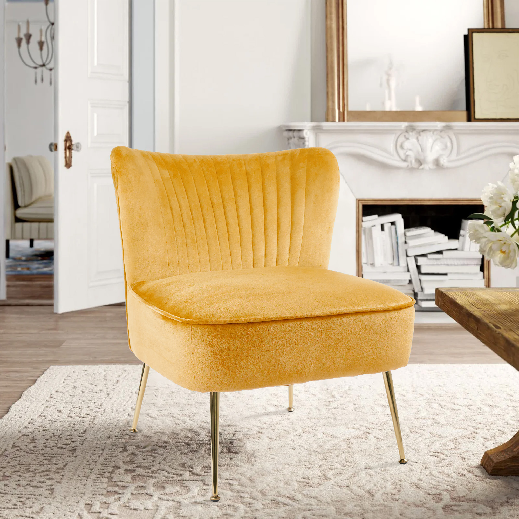 Carson Grey Velvet Accent Chair - Walmart.com