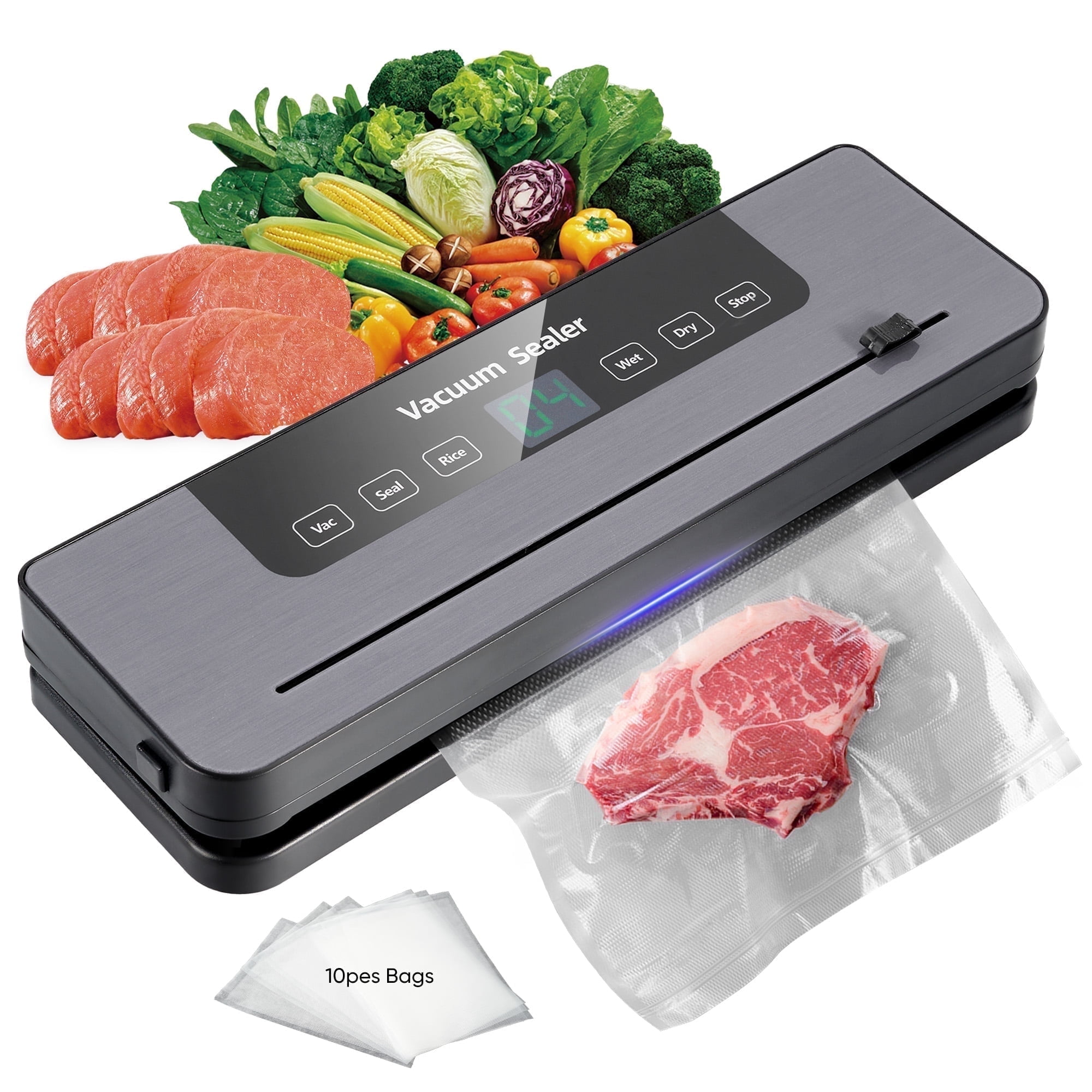 Hawsaiy Vacuum Sealing Machine with Built-in Cutter, Automatic Food Sealer for Dry & Moist Food ...