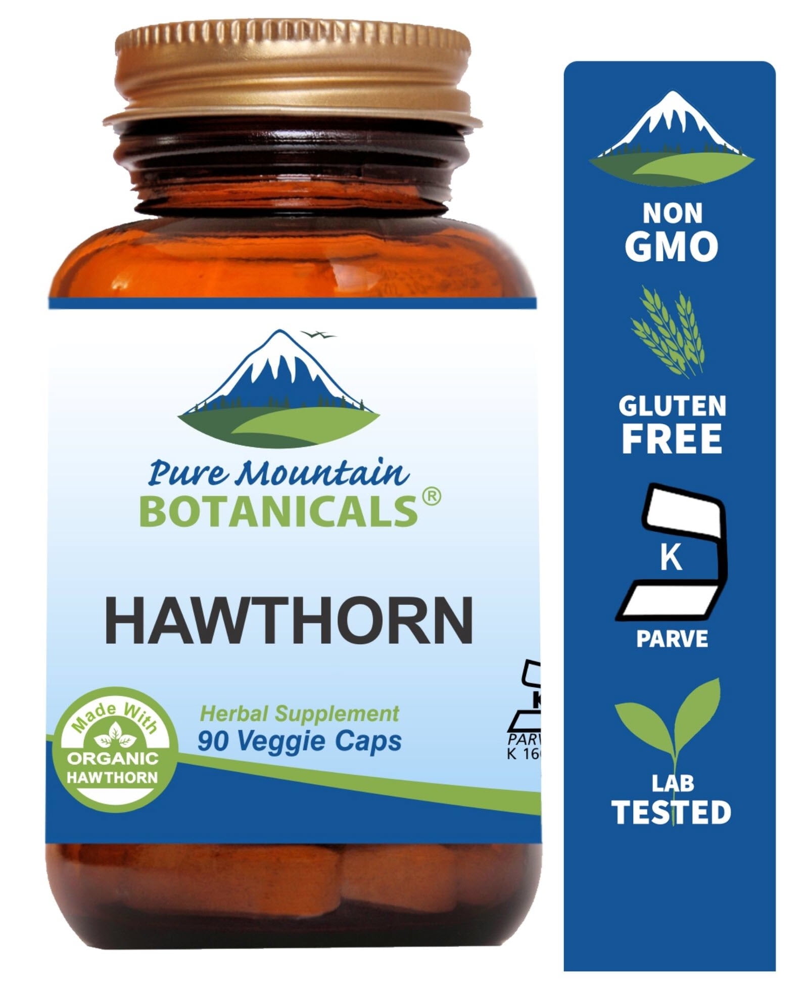 Pure Mountain Botanicals, Hawthorn Berry Supplement, 1000mg Extract, 90 ...
