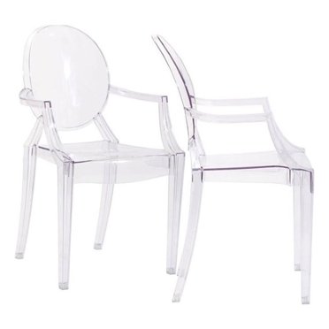 Hawthorne Collections 18.5" Contemporary Plastic Dining Chair in Pink ...