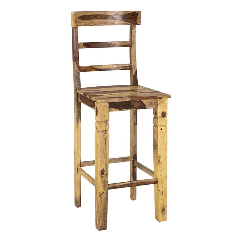 Hawthorne Collections 30'' Ladderback Wood Slat Back Bar Chair in ...