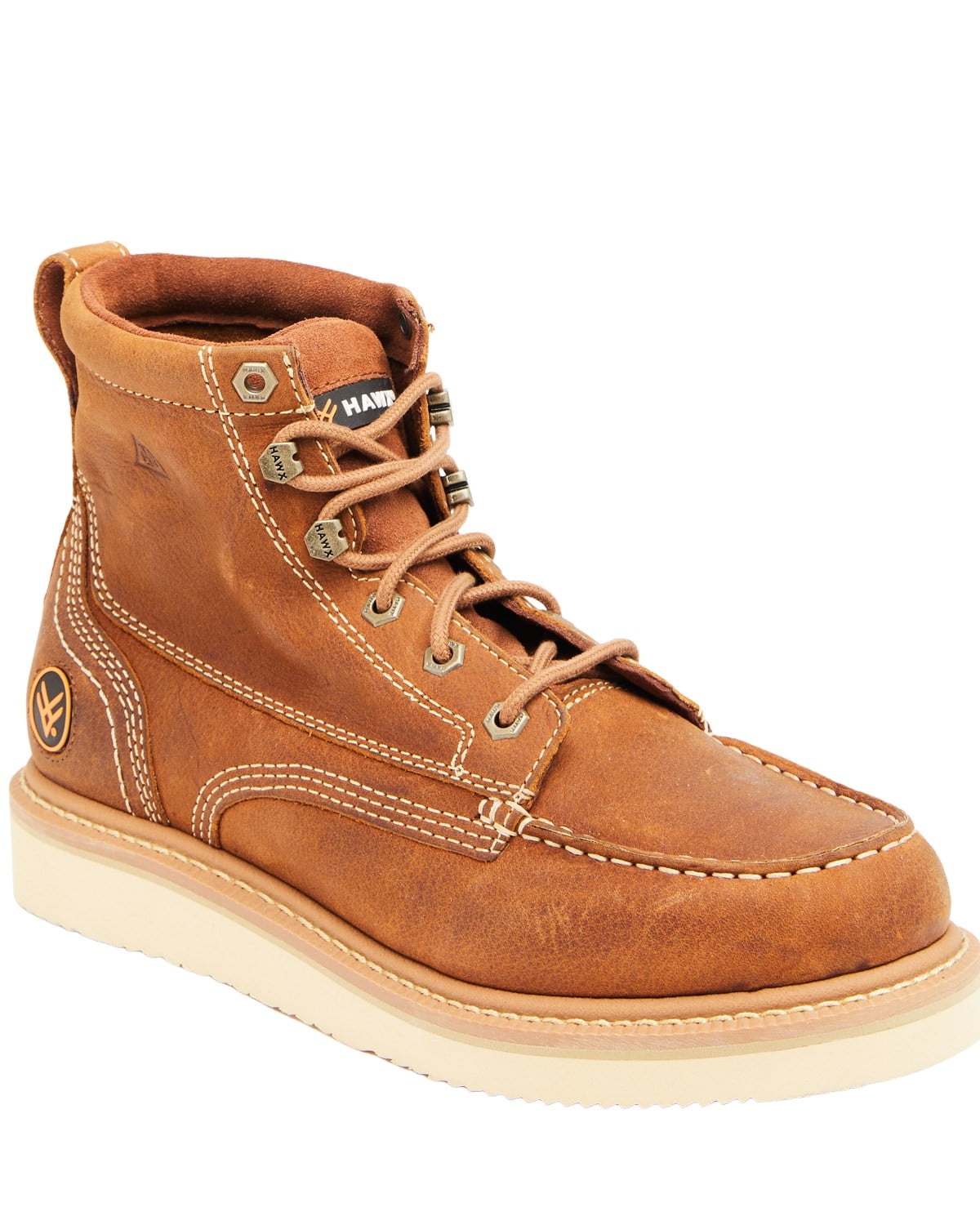 Hawx Men's 6" Grade Work Boot Moc Toe Tan 13 EE US - Walmart.com
