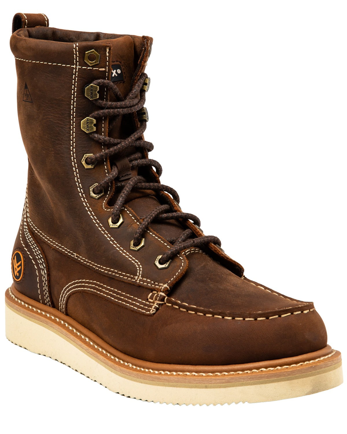 Hawx Men's 8" Grade Work Boot Moc Toe Brown 8 EE US - Walmart.com
