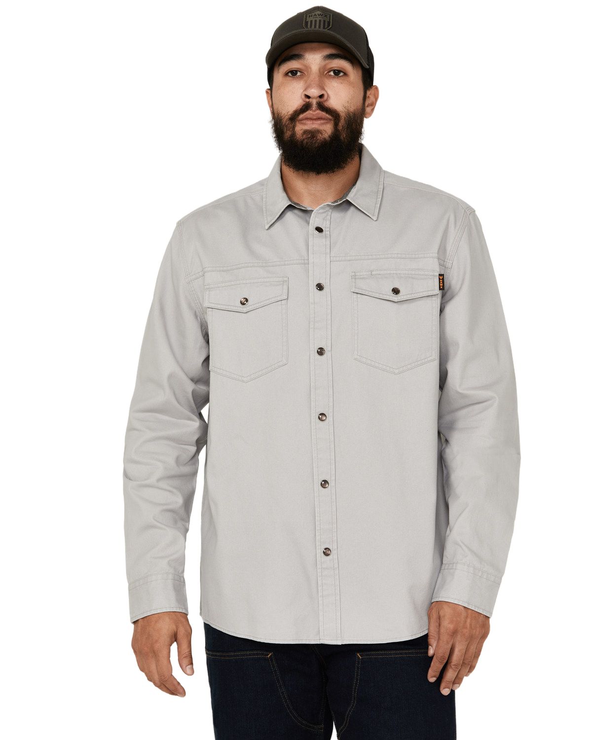 Hawx Work Gear Men's All Out Woven Solid Long Sleeve Snap Work Shirt ...