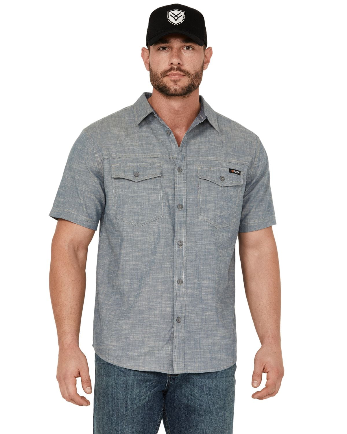 Hawx Work Gear Men's Chambray Short Sleeve Button-Down Stretch Work ...