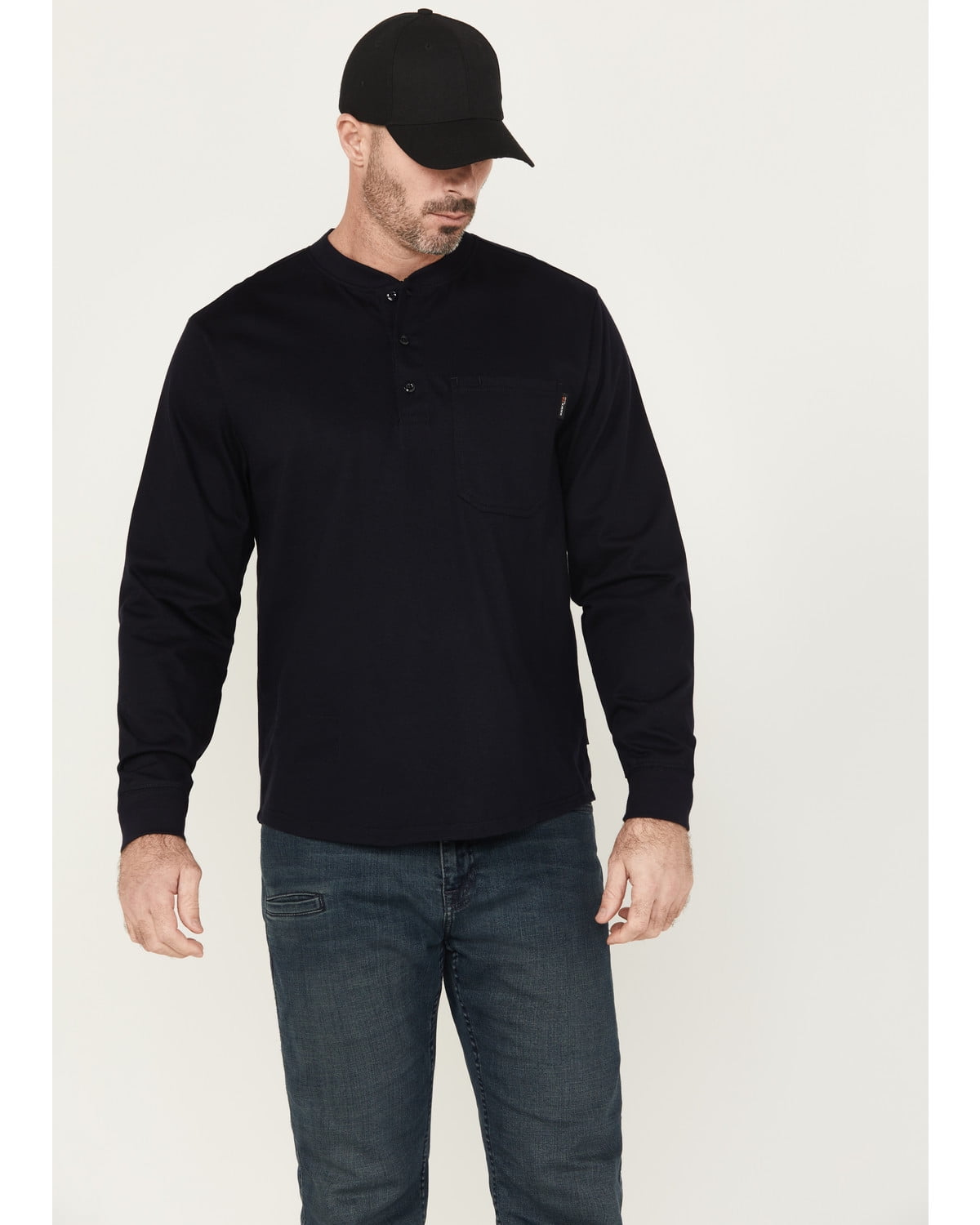 Hawx Work Gear Men's Fr Long Sleeve Pocket Henley Big And Tall ...