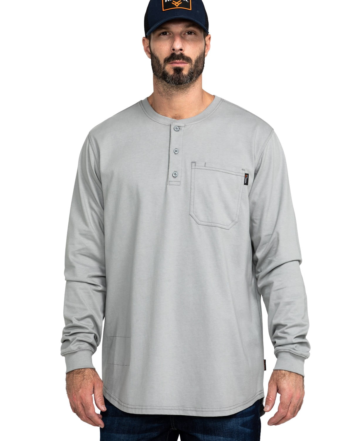 Hawx Work Gear Men's Fr Pocket Henley Long Sleeve Work Shirt Tall - TLL ...