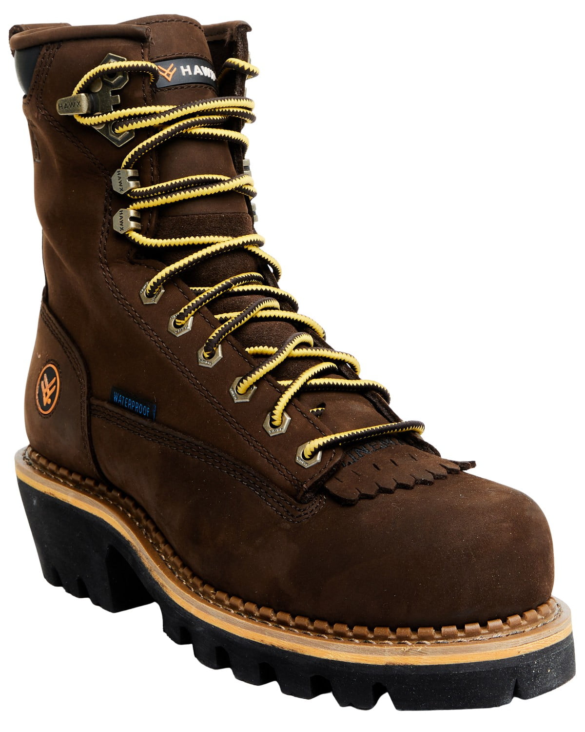 Hawx Men's Lineman Lace-Up Waterproof Work Boot Composite Toe Brown 9 D ...