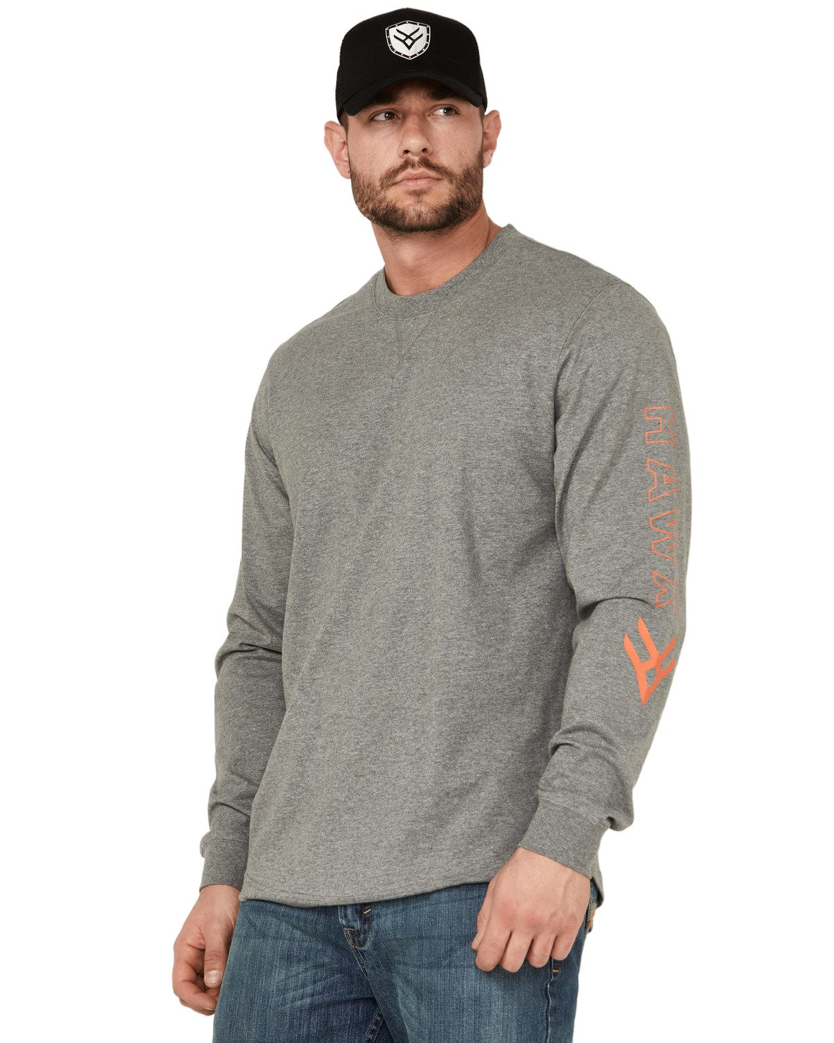 Hawx Men's Logo Long Sleeve Knit Work T-Shirt Big - HXSP24K88-HTGY-BIG ...