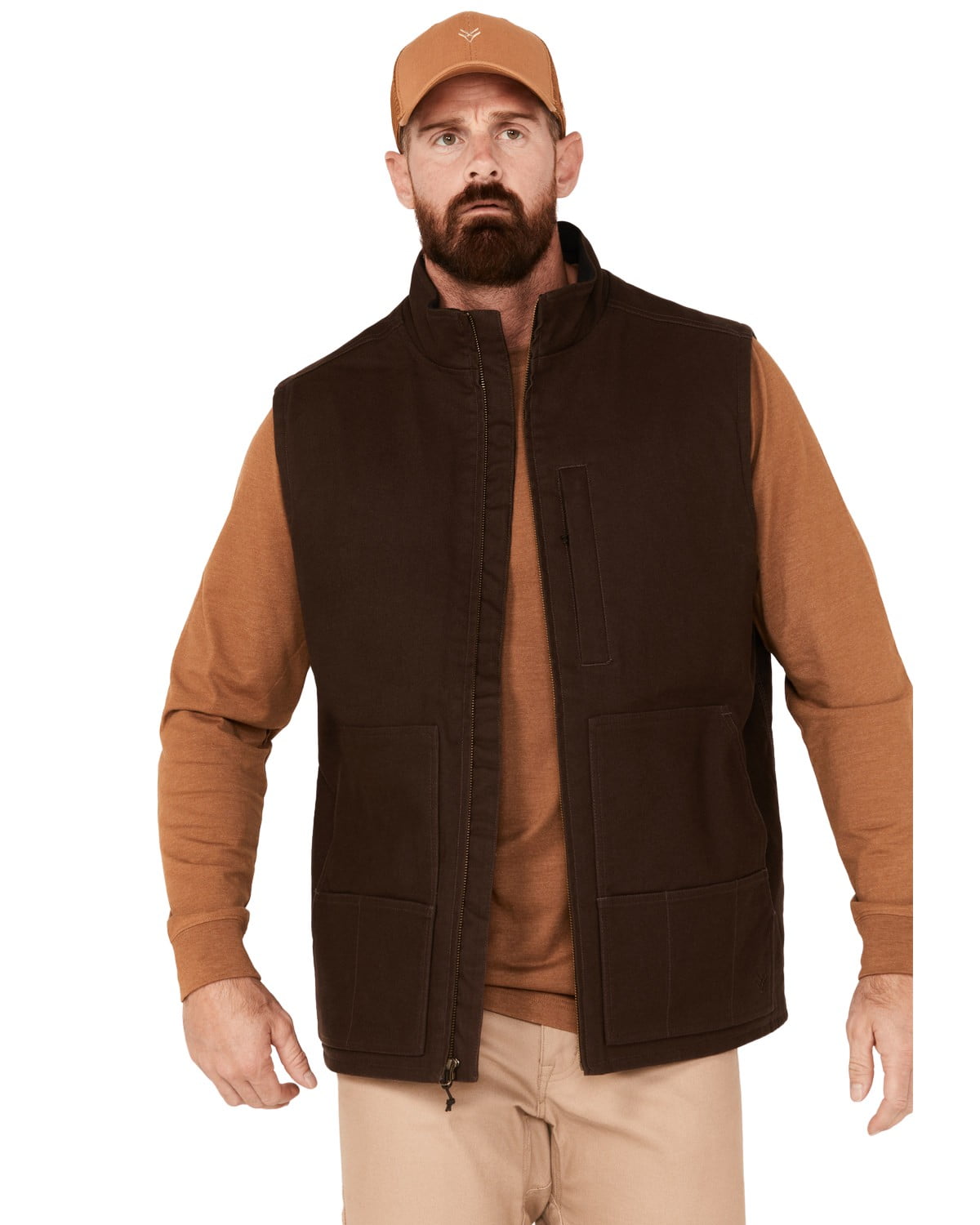 Hawx Men's Pro Lined Duck Work Vest - HXFA23V28-BRWN US - Walmart.com