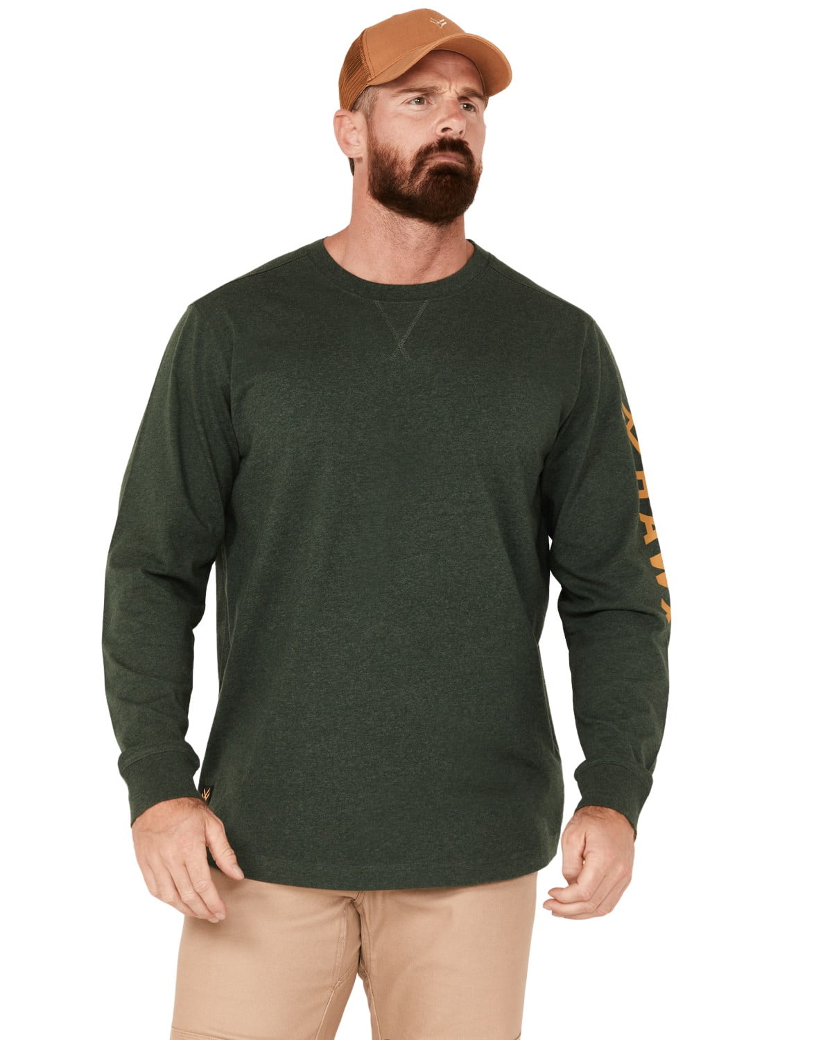 Hawx Men's Season Logo Long Sleeve Work Shirt - HF19K7-GRN Medium ...