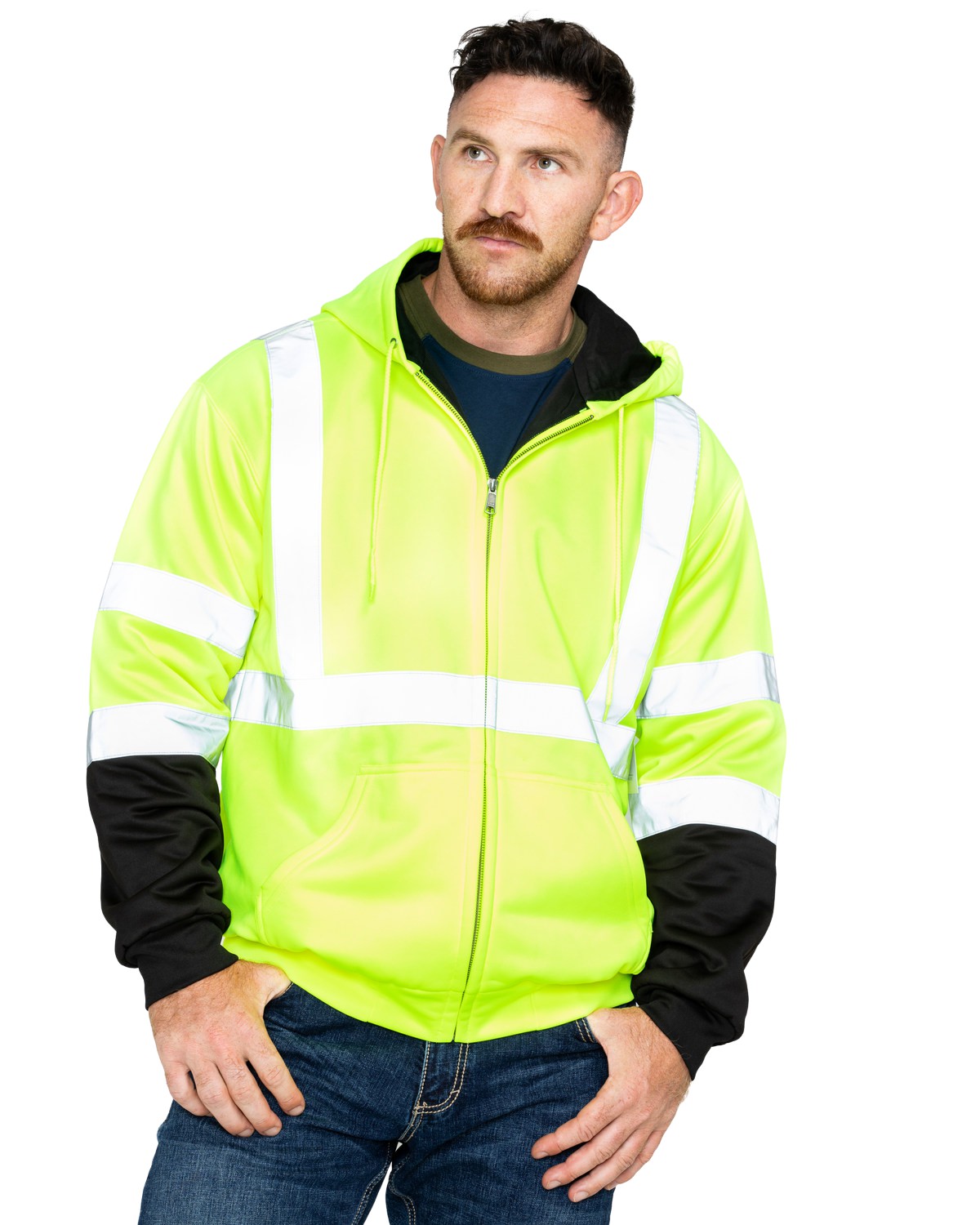 Hawx Men's Softshell High-Visibility Safety Work Jacket - HHV1130-YLW ...