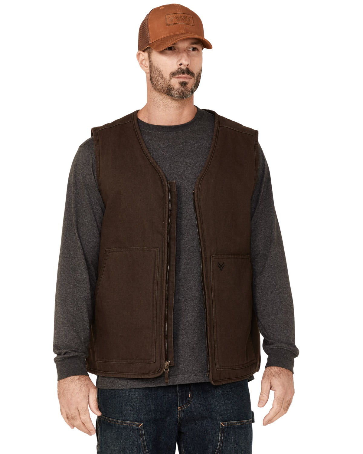 Hawx Men's Weathered Canvas Zip-Front Sherpa Lined Work Vest ...
