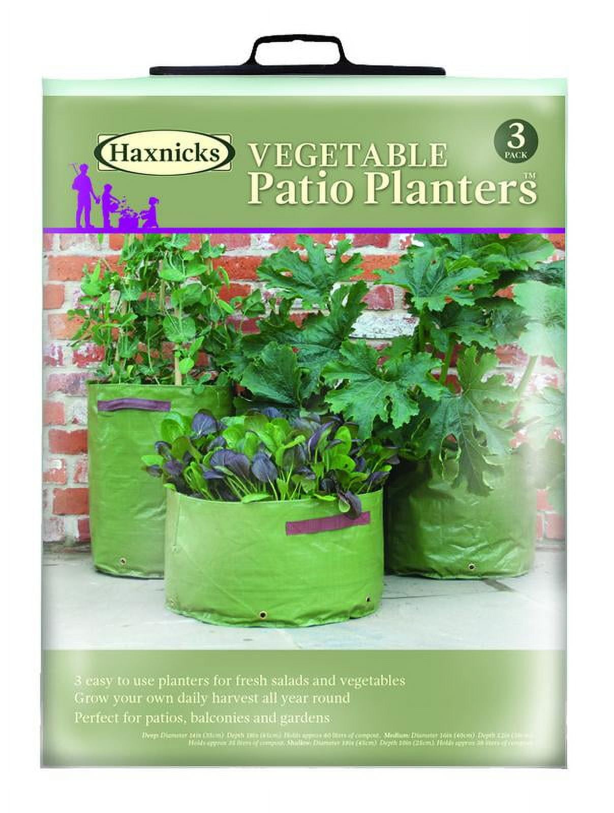 Haxnicks Vegetable Patio Planters 3 Pack - Walmart.com