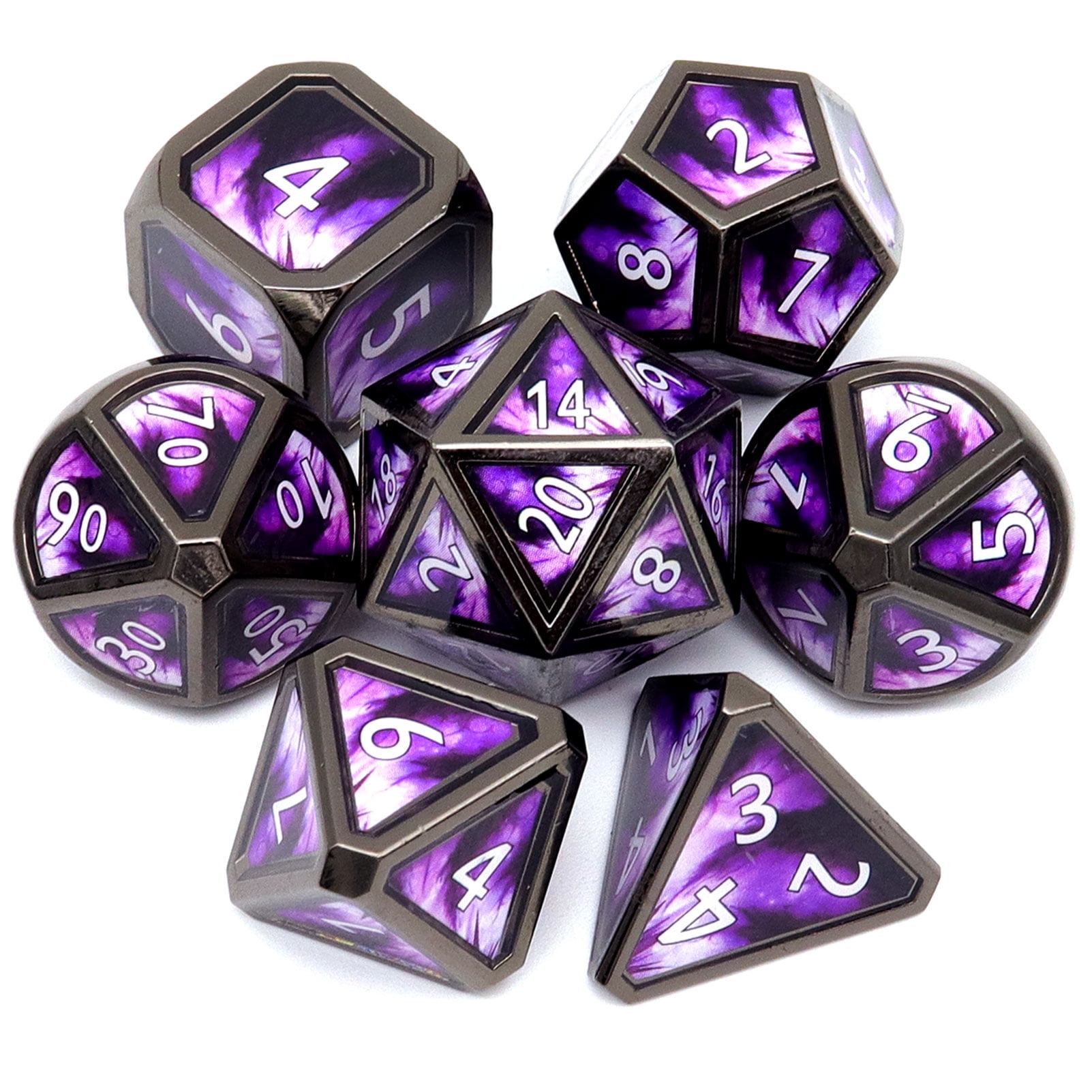 Haxtec Metal DND Dice Set D&D Purple Real Scene Spell Elderitch Blast ...