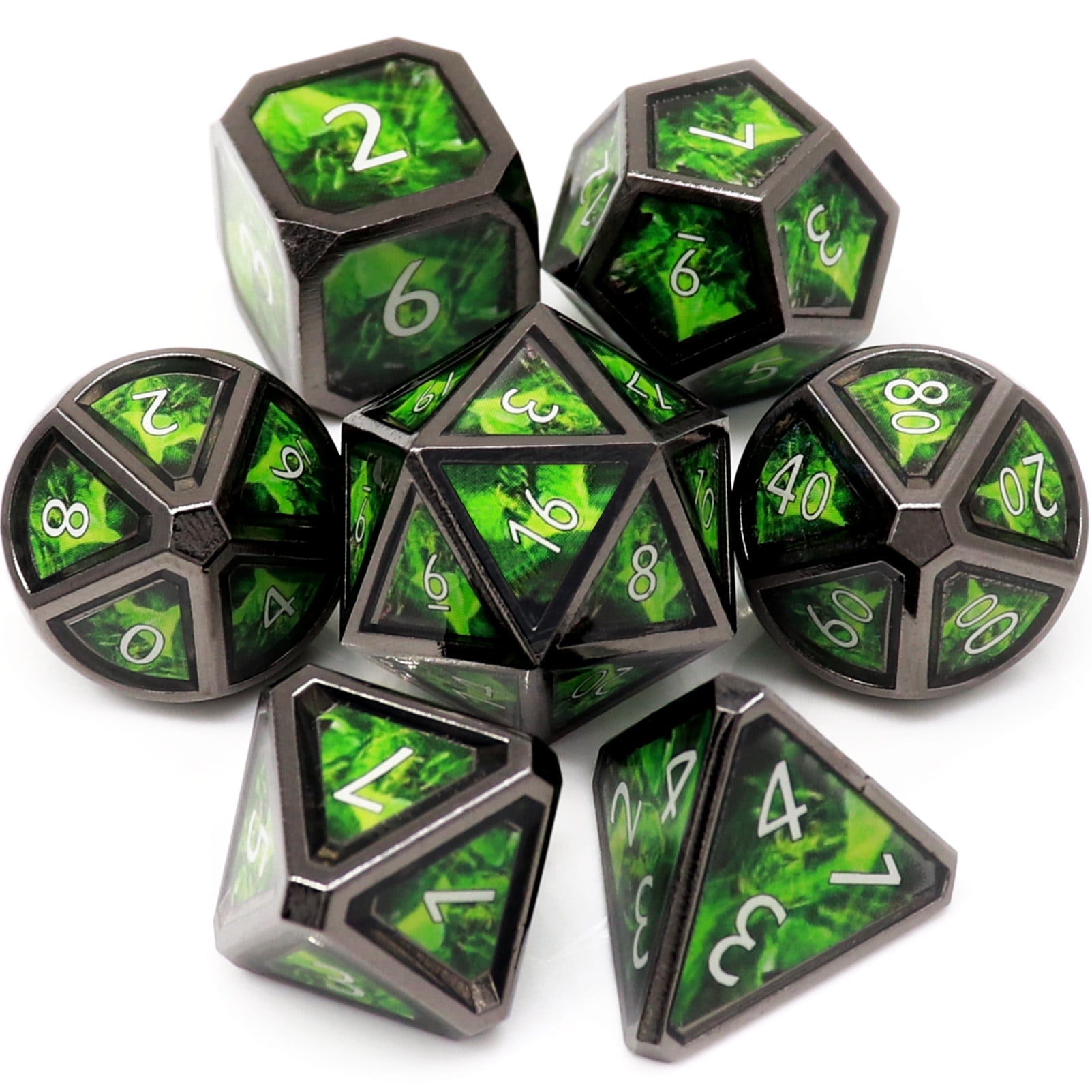 Haxtec Metal DND Dice Set D&D Real Scene Spell Acid Splash Polyhedral ...