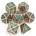 Haxtec Metal D&D Dice Set with Spider Web Copper Teal Polyhedral Dice ...