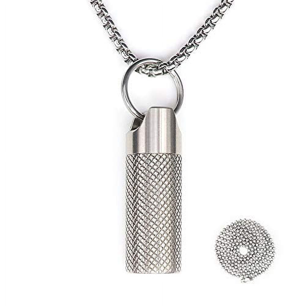 Haxtec Small Pill Box Titanium Pill Fob Necklace Nitro Mini Waterproof ...