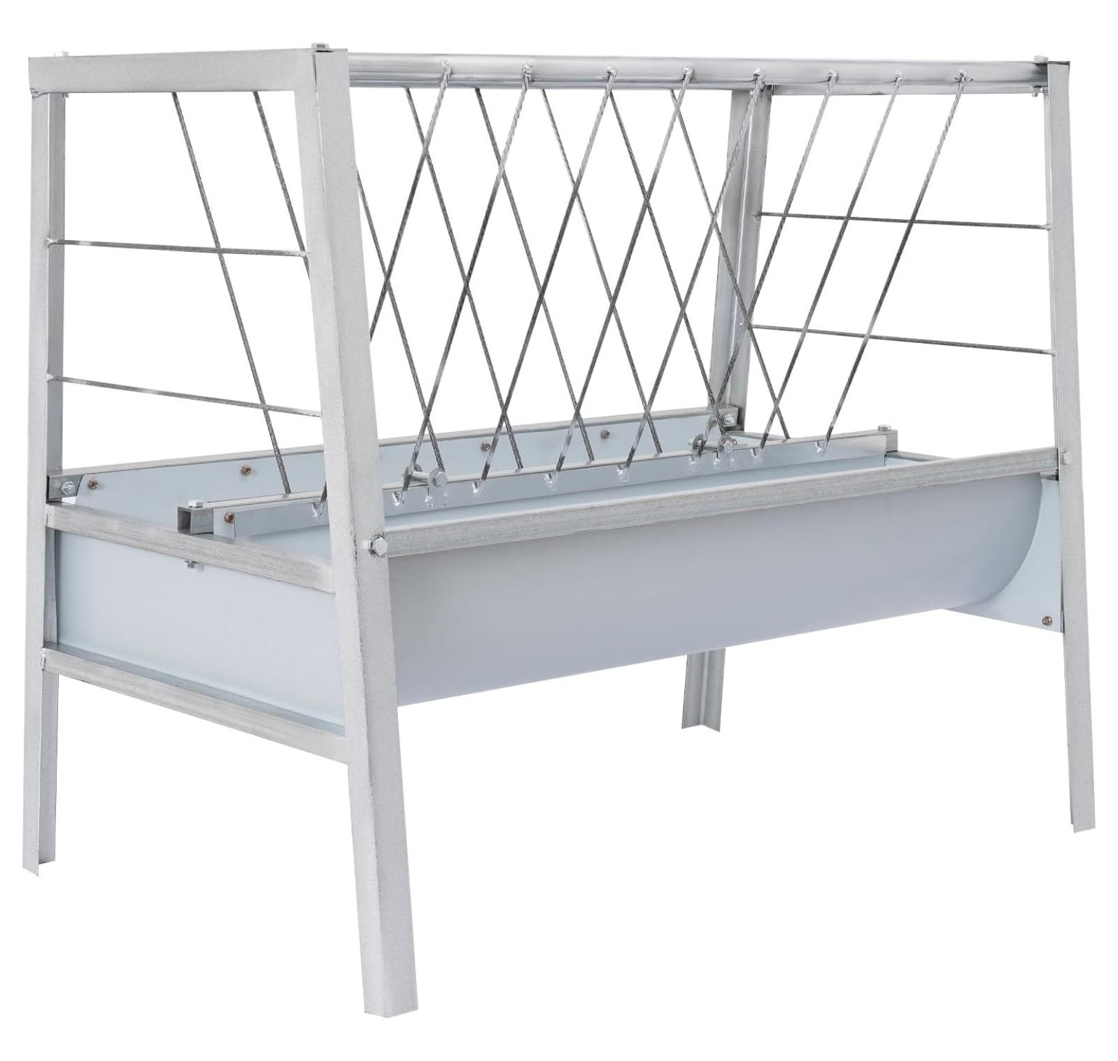 Hay Feeder 53 Gal, 2-in-1 Livestock Hay Rack and Grain Trough, Heavy-Duty Hay Grain Livestock ...