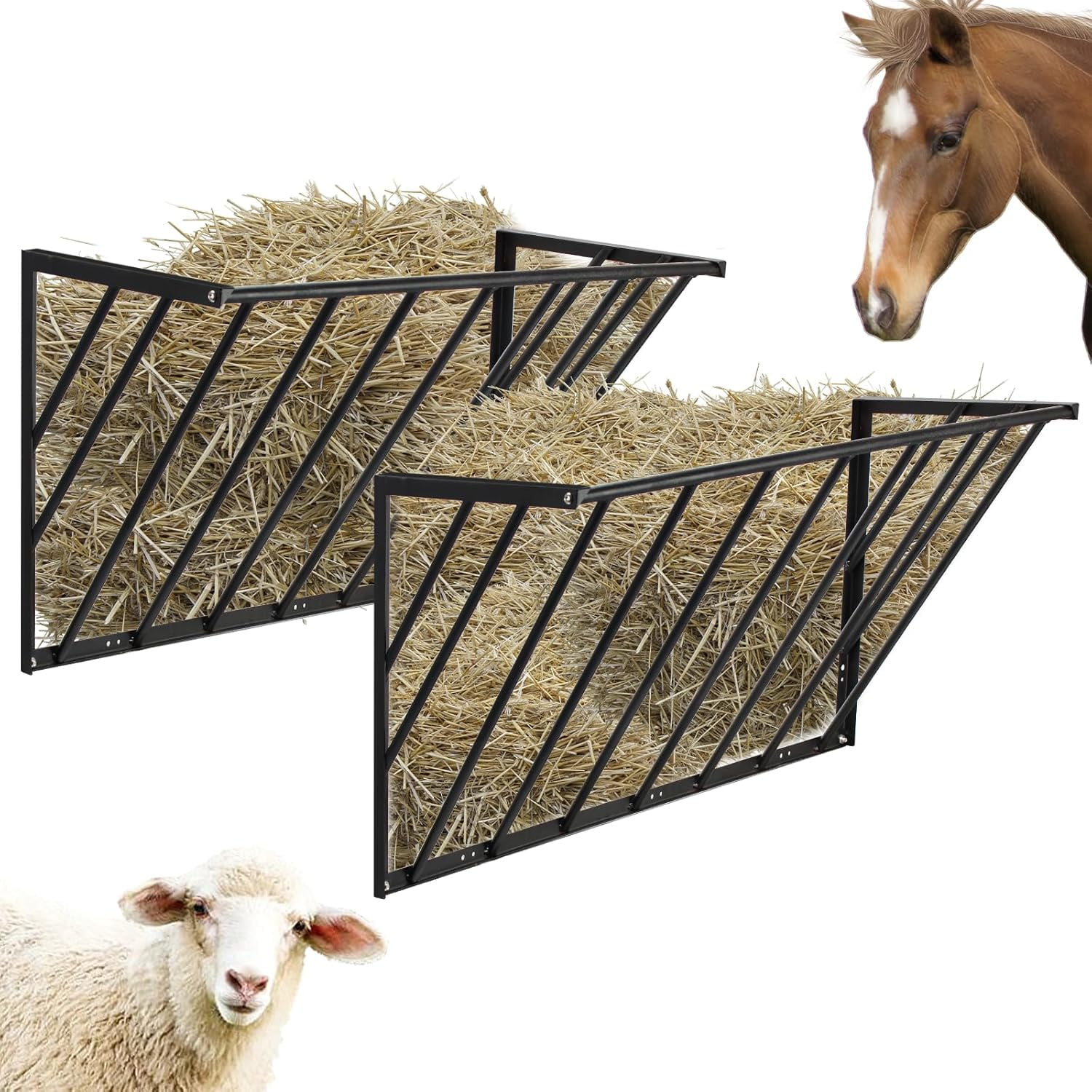 Hay Feeder Blanket Holder,40.55''W x 22.44''H x 15.74''D Wall Hay Rack ...