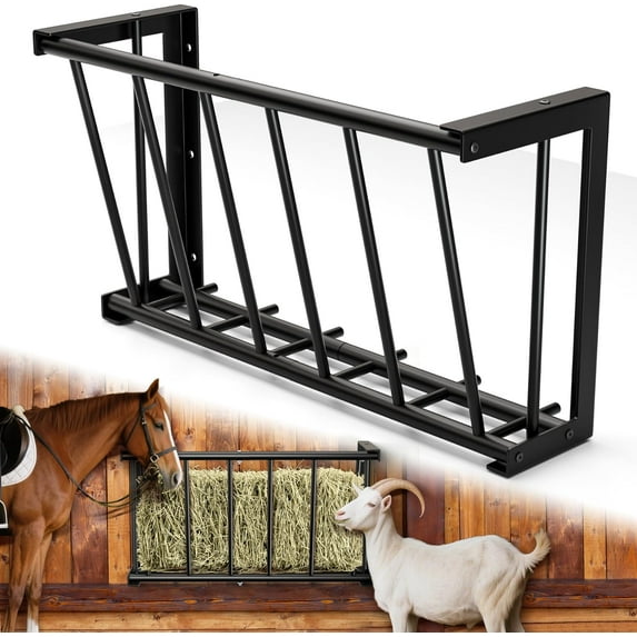 Hay Feeder for Goats Horses,17 Gallon Livestock Feede,Heavy-Duty Steel ...