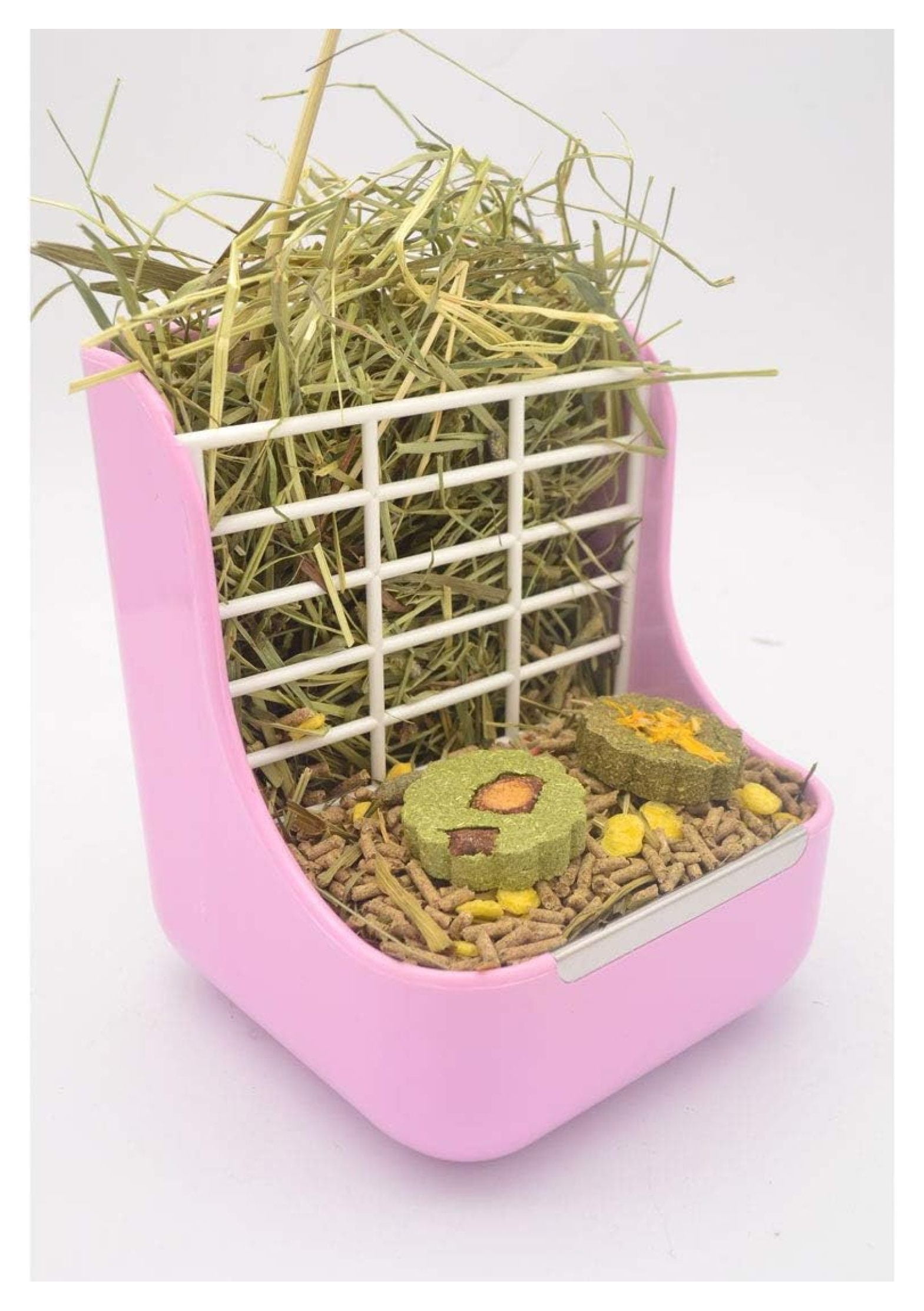 Hay Food Bin Feeder, Hay and Food Feeder Bowls Manger Rack for Rabbit ...