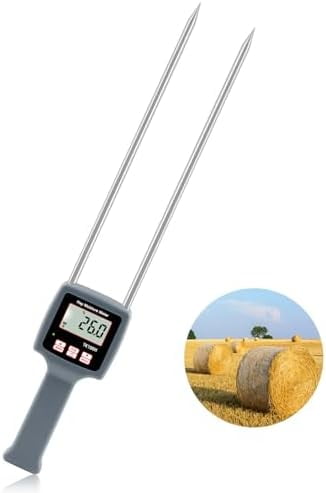 Hay Moisture Tester, Portable Hay Moisture Meter, Straw, Forage Grass ...