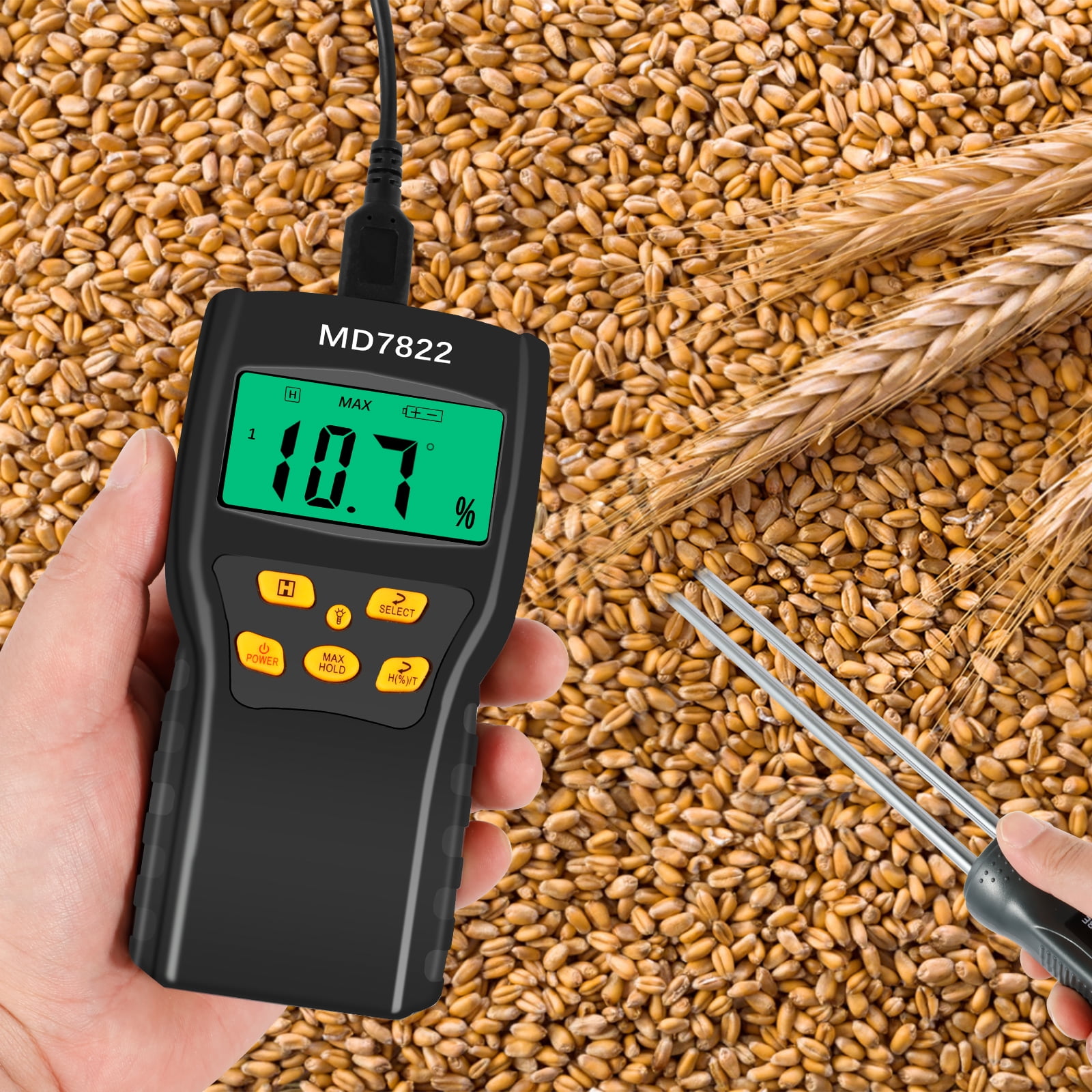 Hay Moisture Tester Precise Grain Moisture Meter Fast Hay Moisture ...