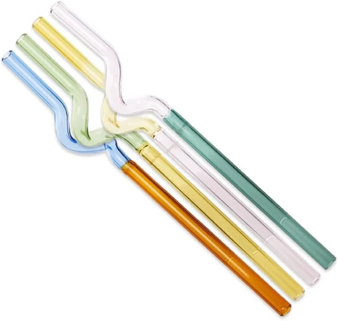 Hay Sip Swirl Glass Straws - Set Of 4 - Walmart.com