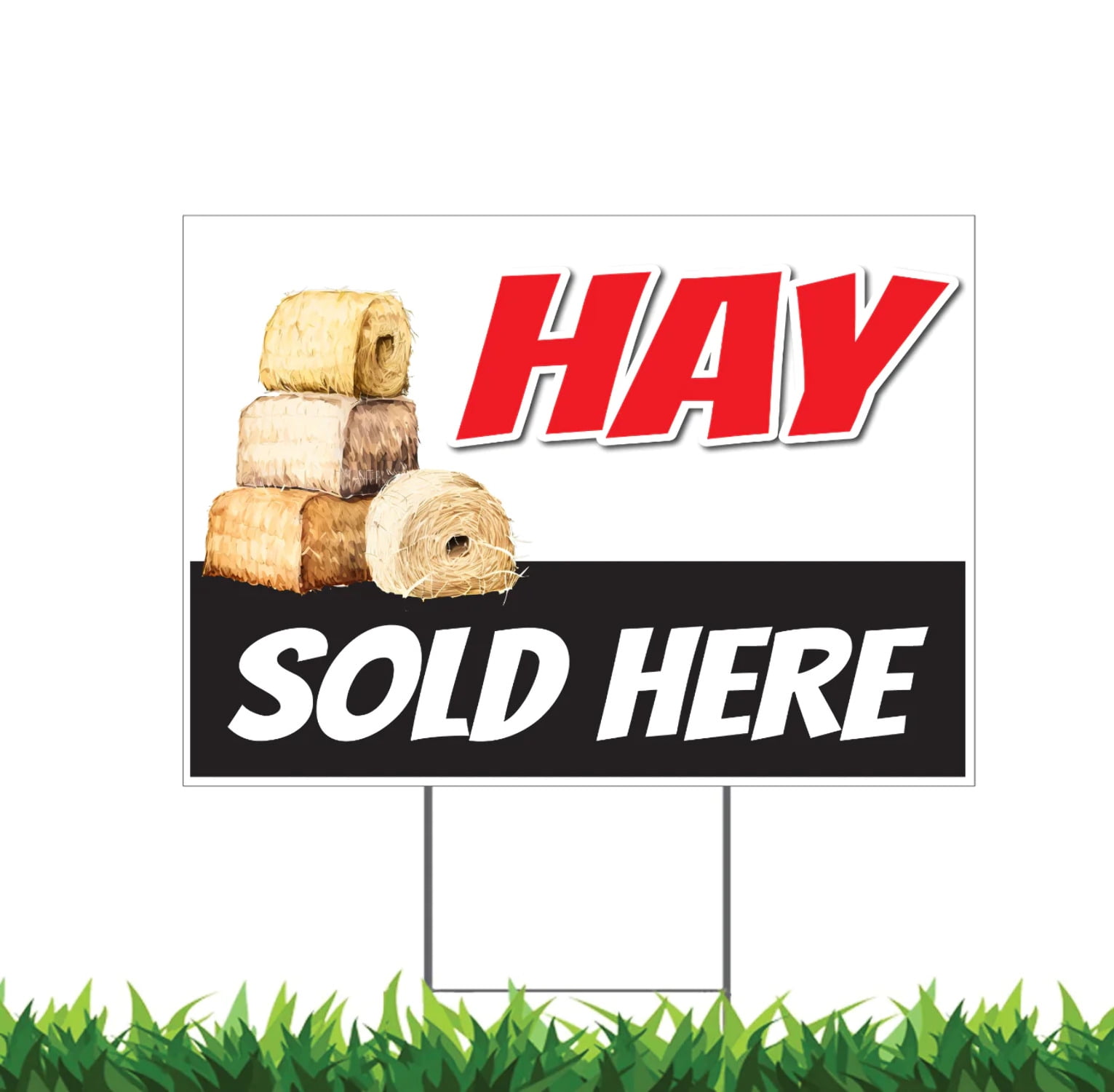 Hay Sold Here Sign, Yard Sign, 18x12, 24x18, 36x24, Double Sided, H ...