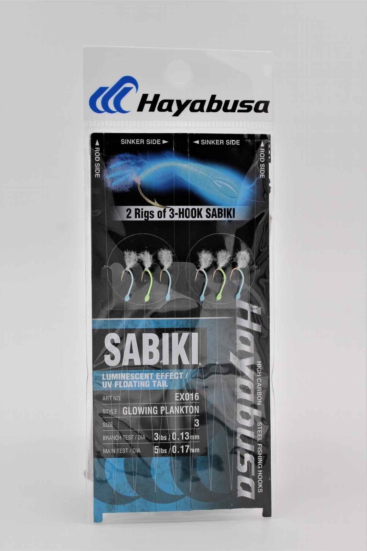 Hayabusa EX016-1 UV Glowing Plankton 3-Hook Sabiki - 2Rigs - EX016-1 ...