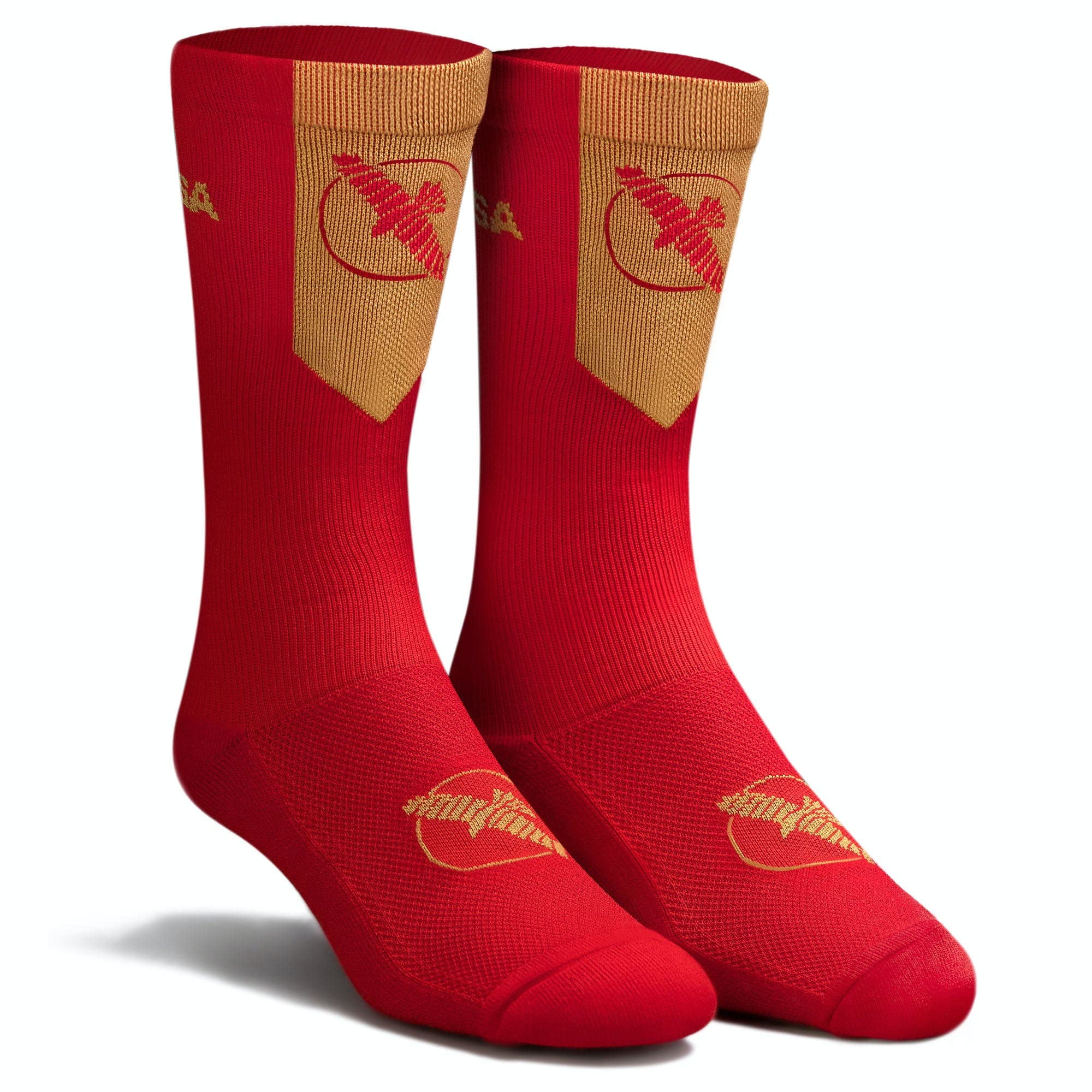 Hayabusa Men's Pro Boxing Socks, Athletic Socks (1 pair) - Red/Gold, 9 ...