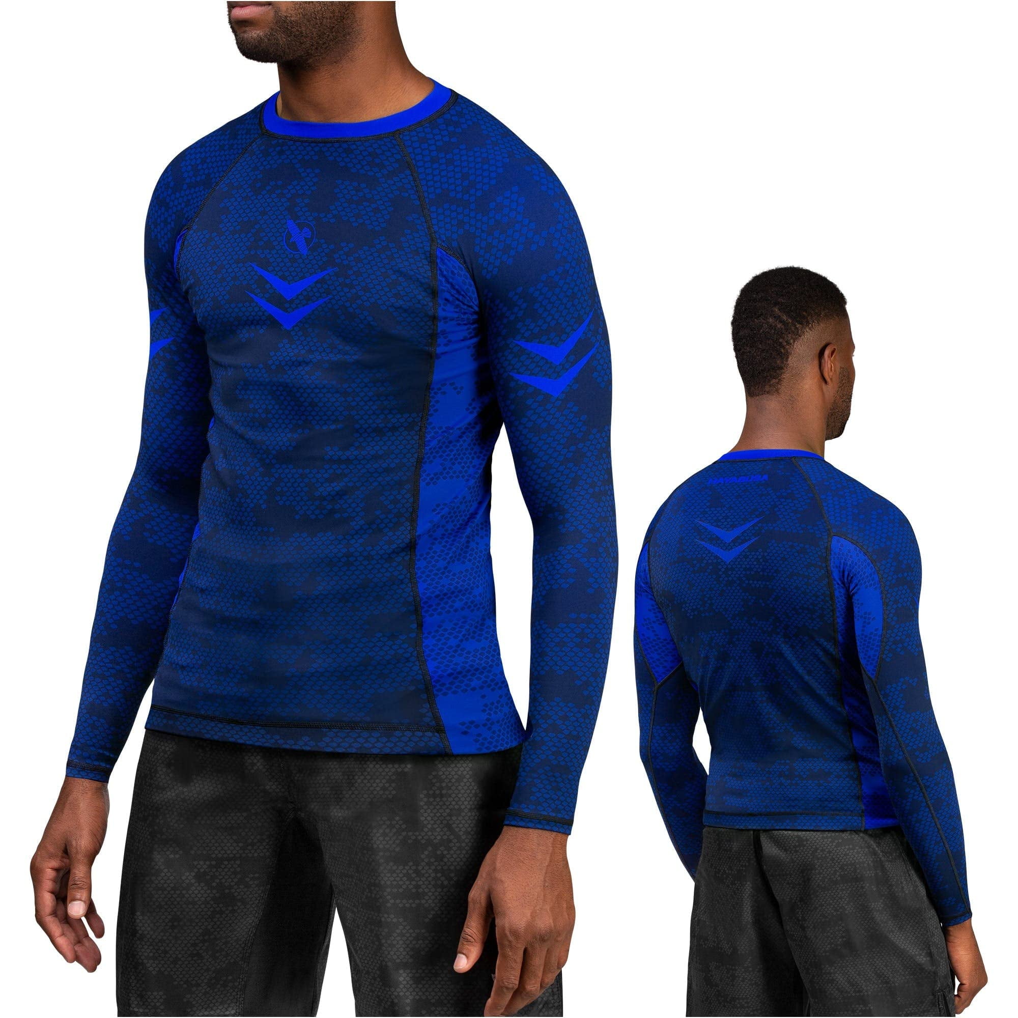 Hayabusa Ranked BJJ Rash Guard For Men Long Sleeve - Blue, X-Small ...