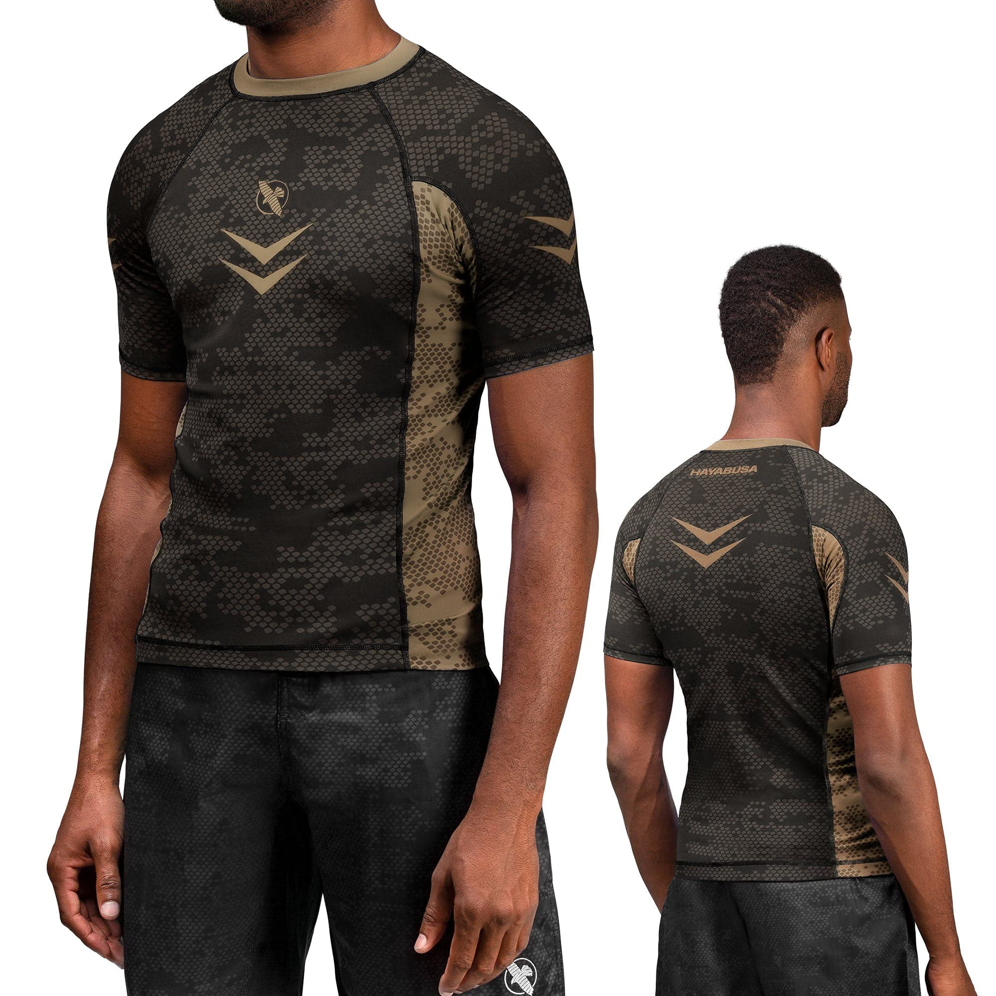 Hayabusa Ranked BJJ Rash Guards For Men Short Sleeve - Brown, Small ...